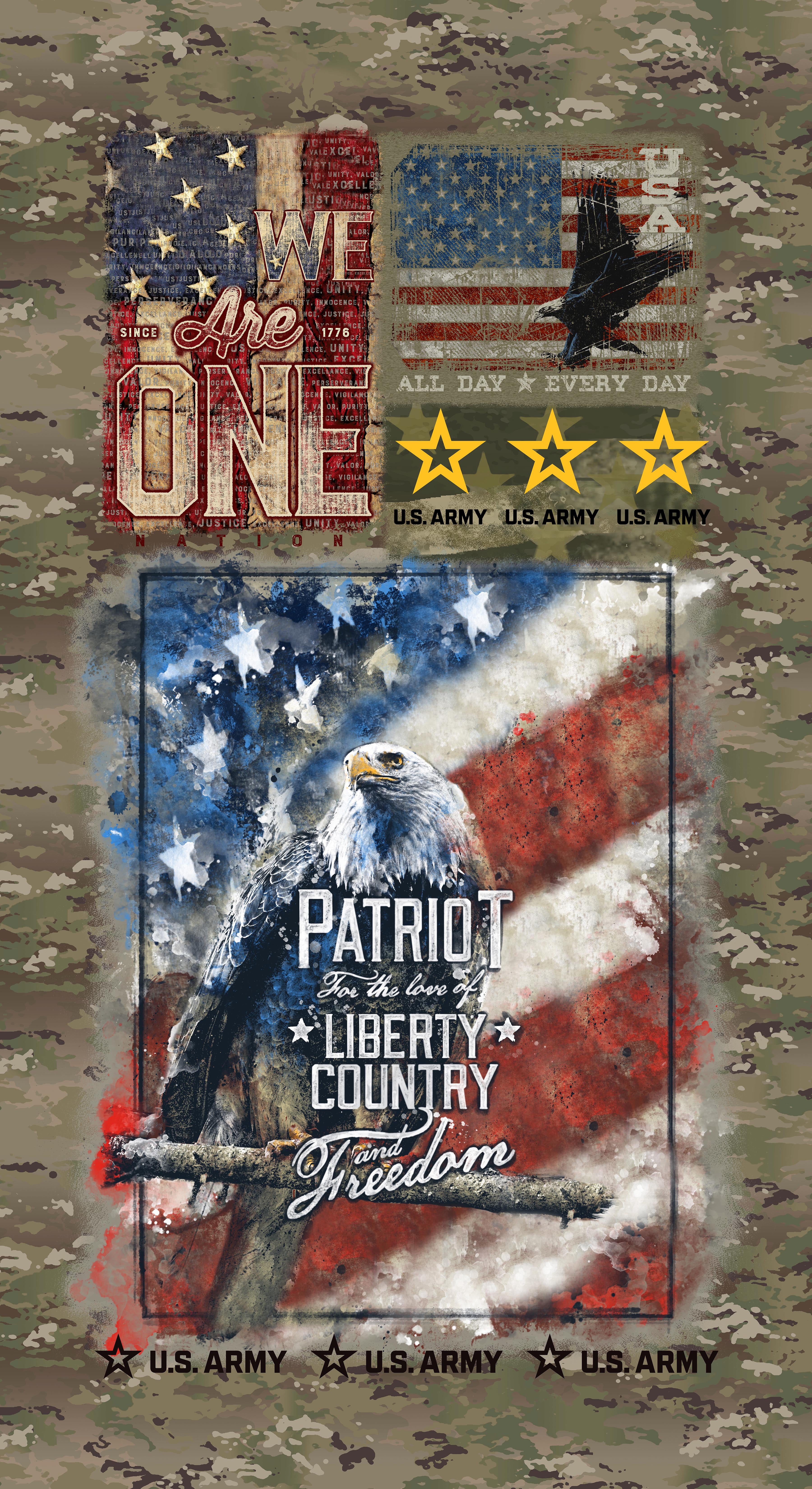ARMY-Patriot Panel-100% Cotton - 1337A