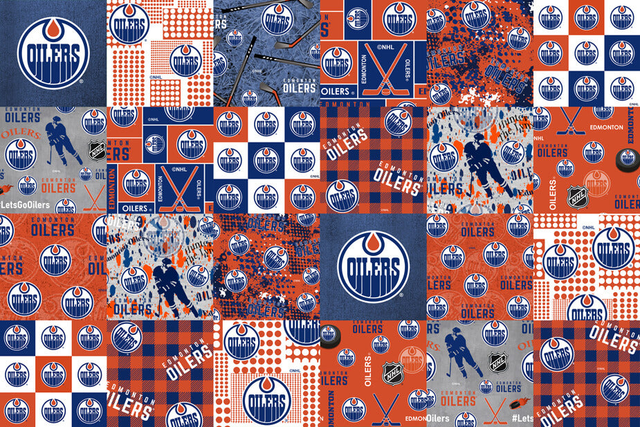 EDMONTON OILERS -Flannel Cheater Quilt-100% Cotton - 1382OIL
