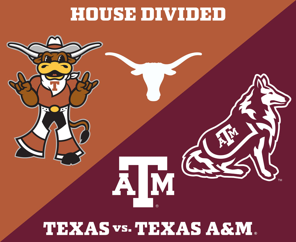 TEXAS - TEXAS A&M A HOUSE DIVIDED PANEL-36"X 43"-100% Cotton - 1396TX-