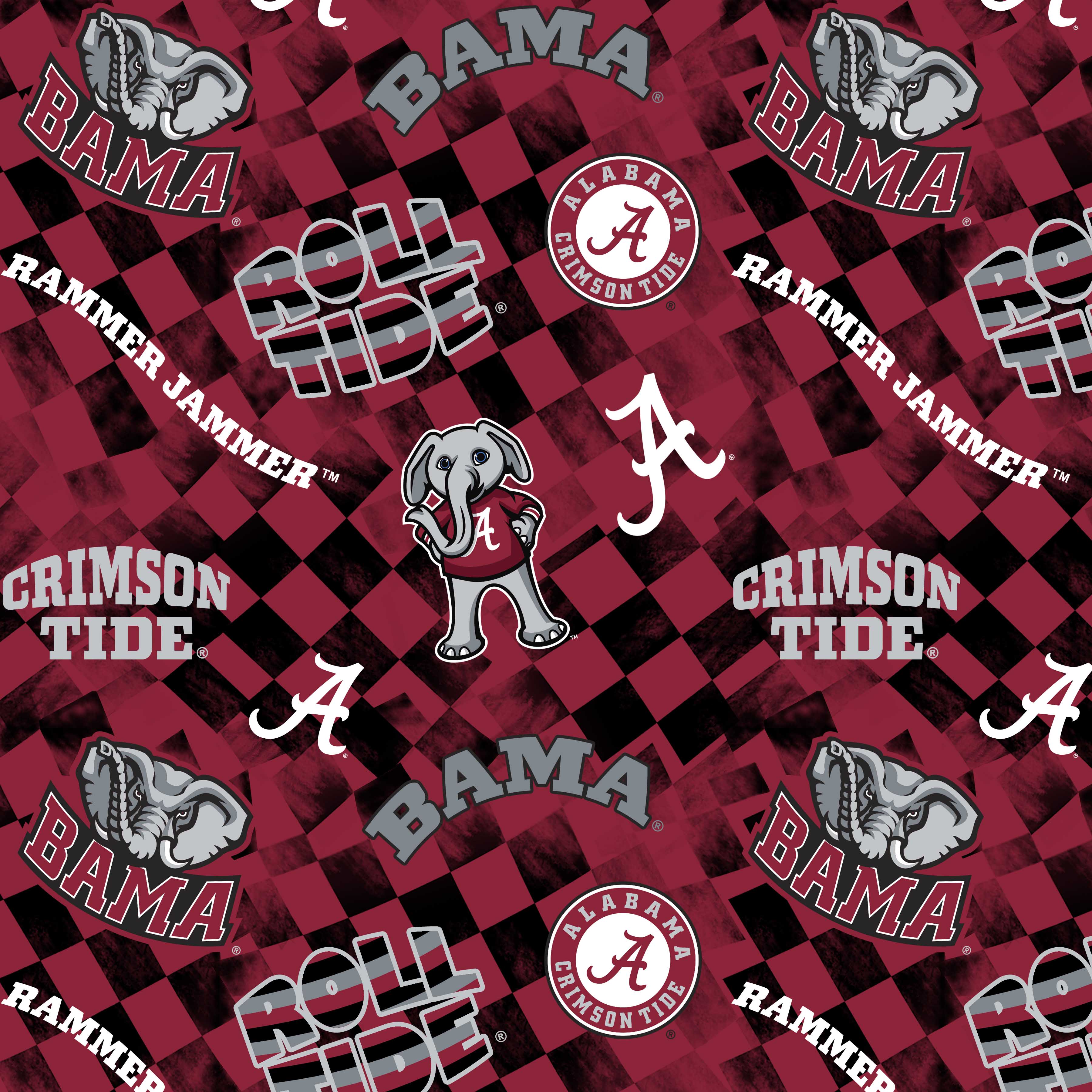 UNIVERSITY OF ALABAMA-Check Allover-100% Cotton-AL1370