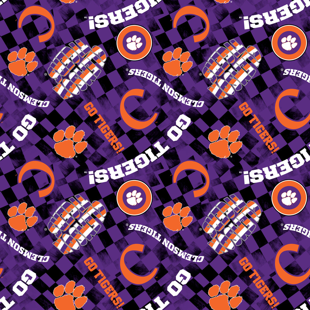 CLEMSON-Canvas Duck Cloth-100% Cotton-CLEM1380-PURPLE