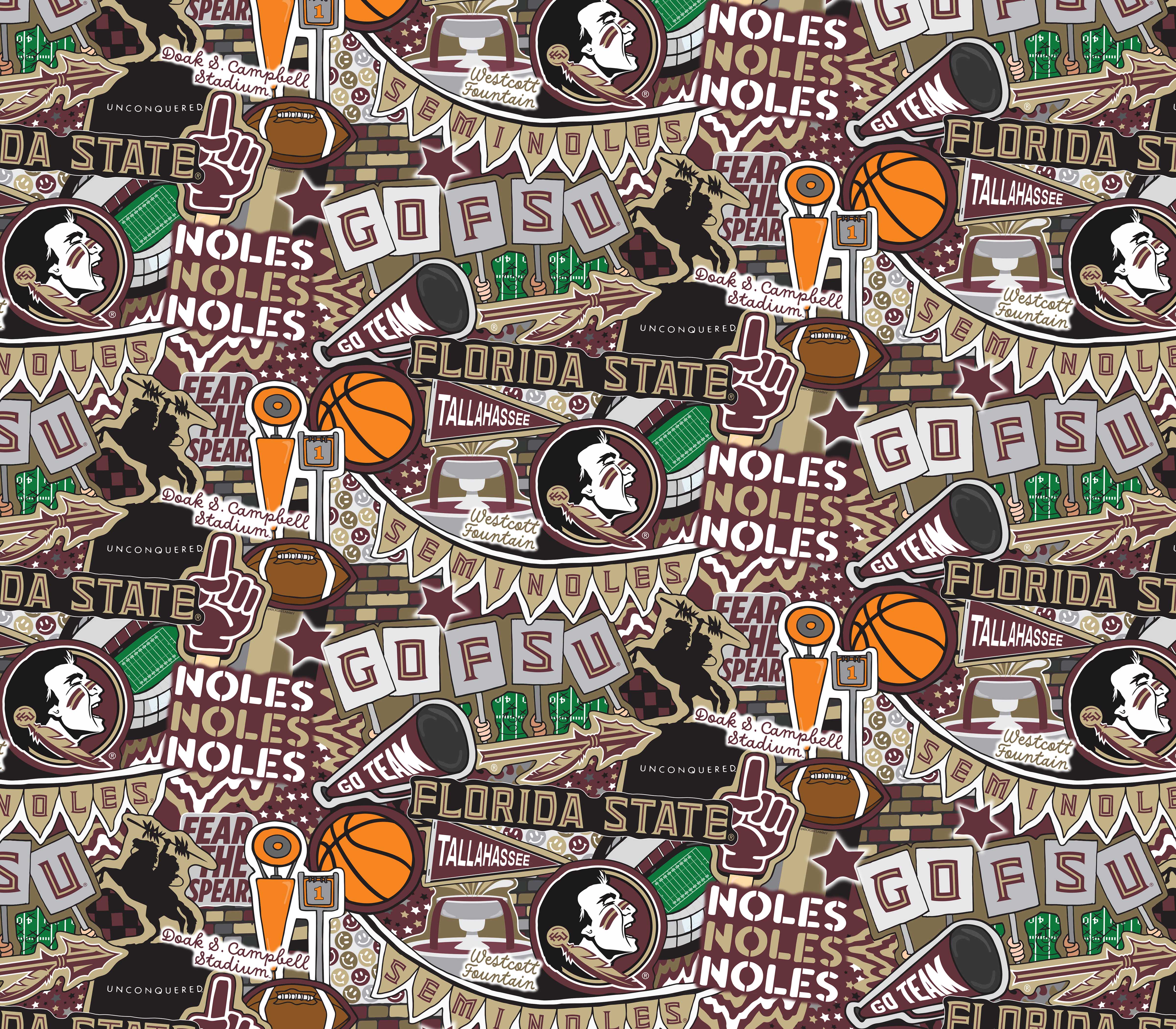 FLORIDA STATE UNIVERSITY-Doodle Designed by Sammy-100% Cotton - FSU200