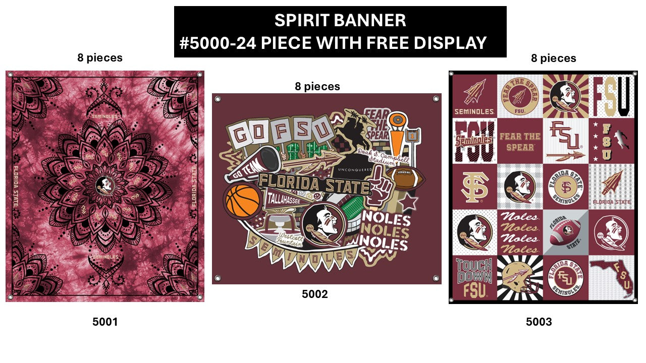 FLORIDA STATE UNIVERSITY SPIRIT BANNER-24 COUNT DISPLAY-FSU5000