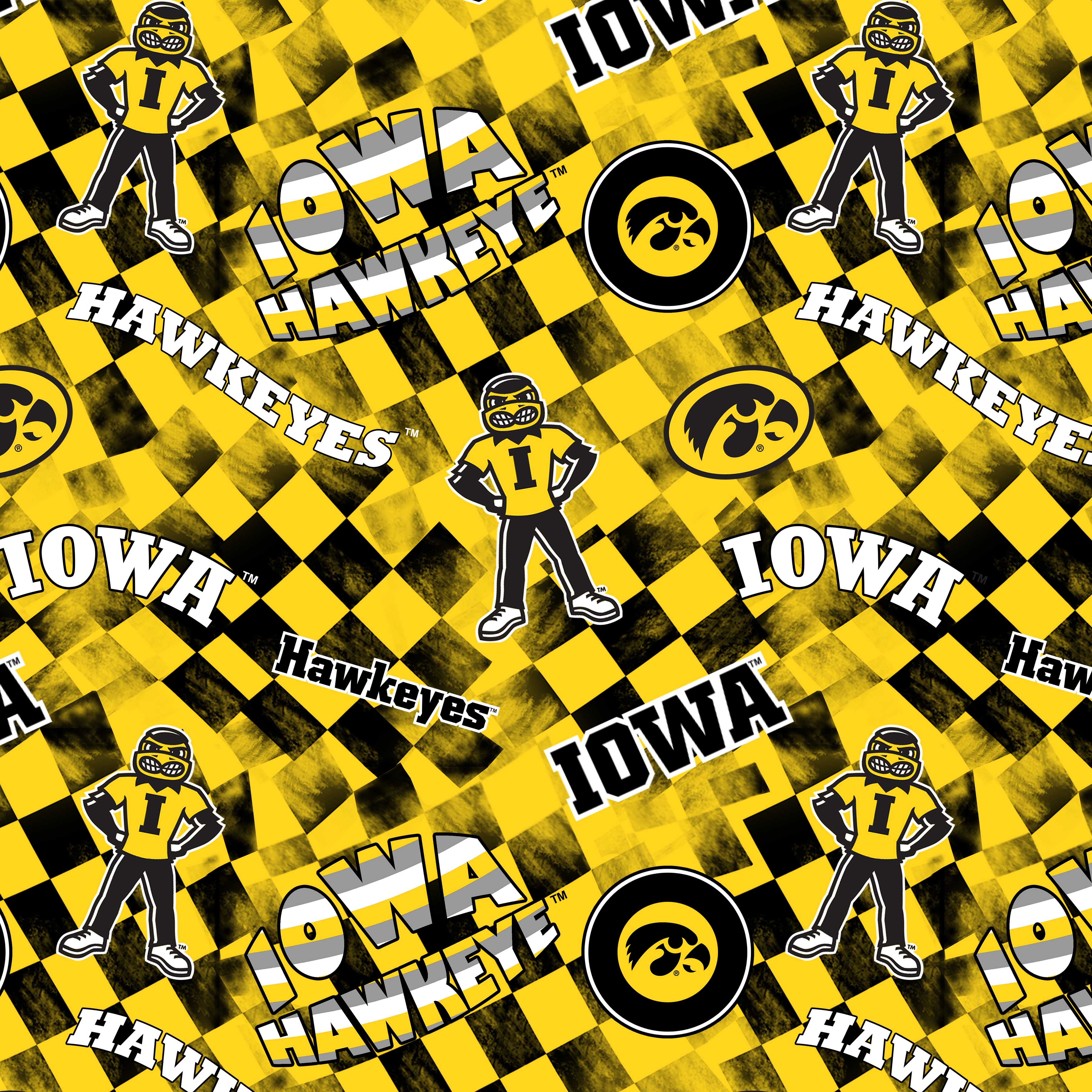 UNIVERSITY OF IOWA-Check Allover-100% Cotton-IA1370