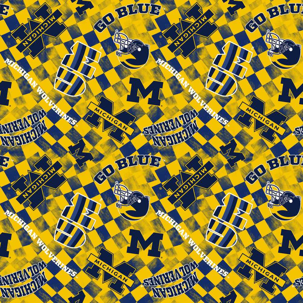UNIVERSITY OF MICHIGAN-Canvas Duck Cloth-100% Cotton-MCHG1380-YELLOW
