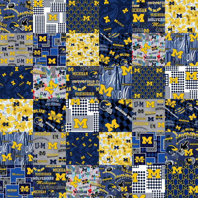 UNIVERSITY OF MICHIGAN-Cheater Quilt-100% Cotton - MCHG1363