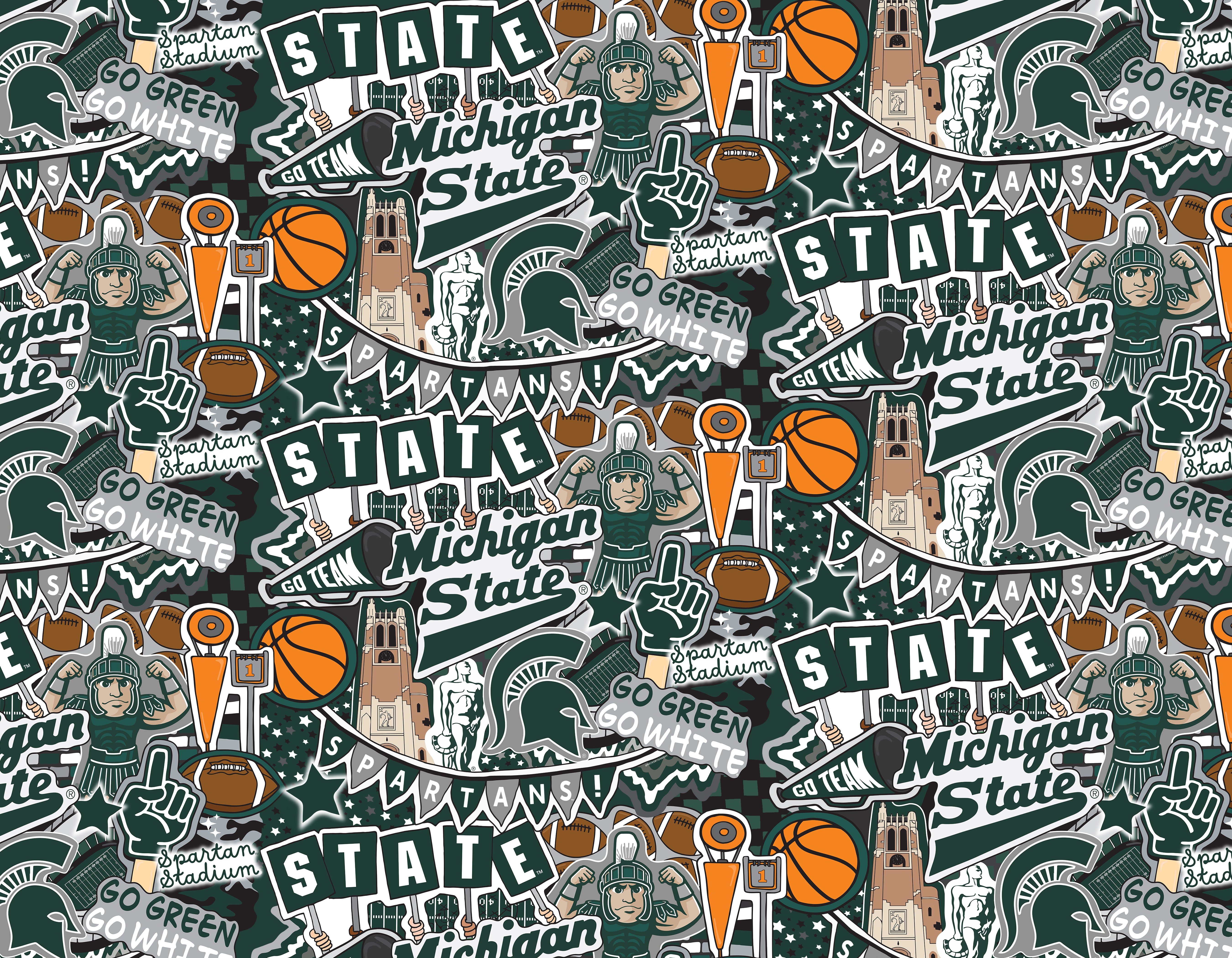 MICHIGAN STATE UNIVERSITY-Doodle Designed by Sammy-100% Cotton-MIST200