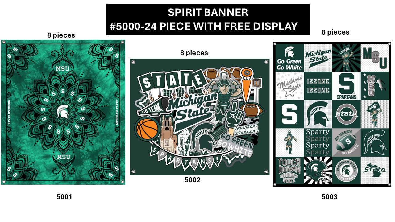 MICHIGAN STATE UNIVERSITY SPIRIT BANNER-24 COUNT DISPLAY - MIST5000