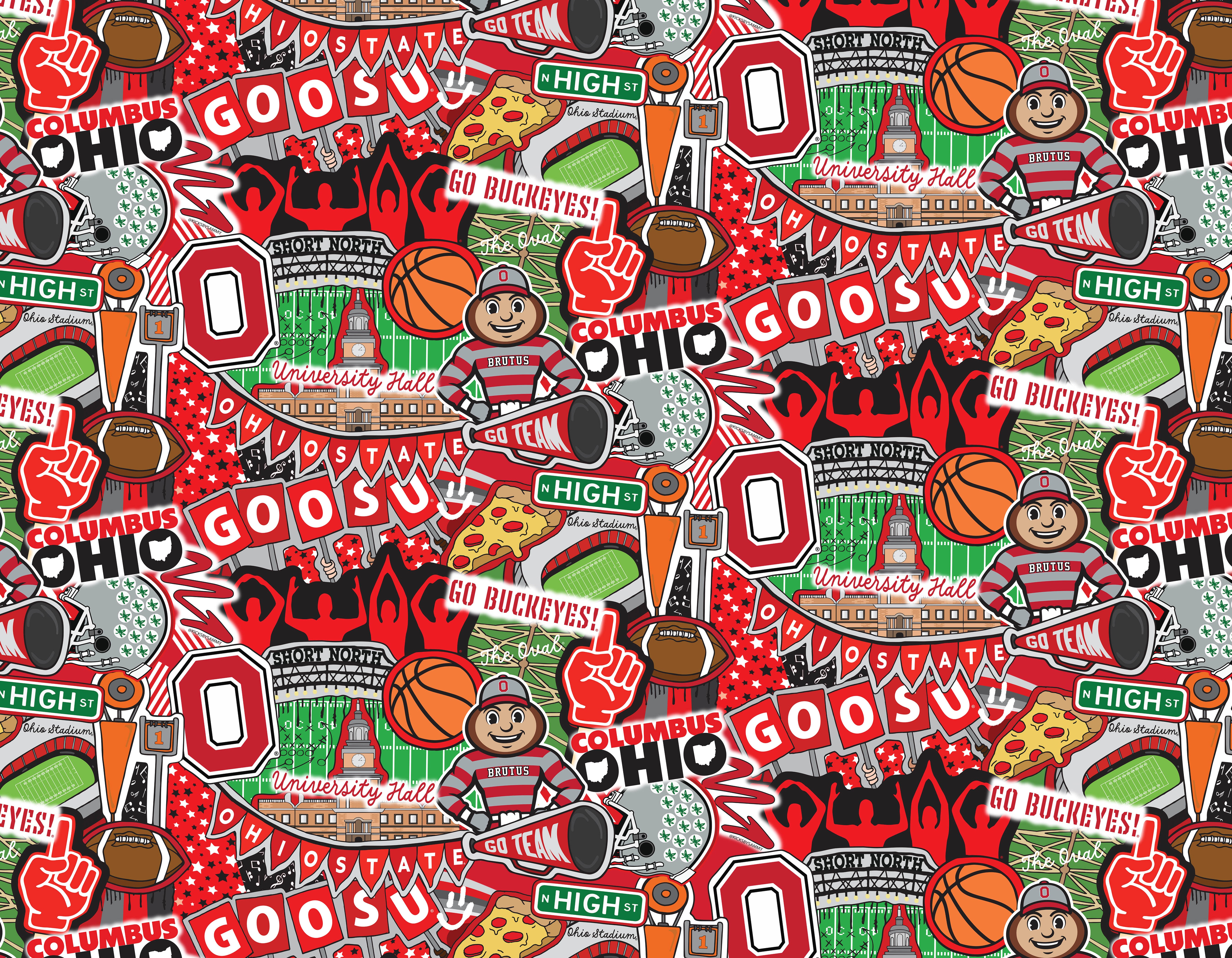 OHIO STATE UNIVERSITY-Doodle Designed by Sammy-100% Cotton - OHS2001
