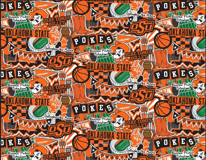 OKLAHOMA STATE UNIVERSITY-Doodle Designed by Sammy-100% Cotton - OSU20