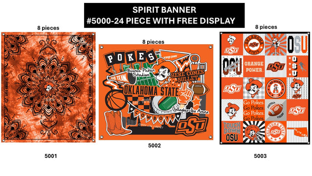 OKLAHOMA STATE UNIVERSITY SPIRIT BANNER-24 COUNT DISPLAY - OSU5000