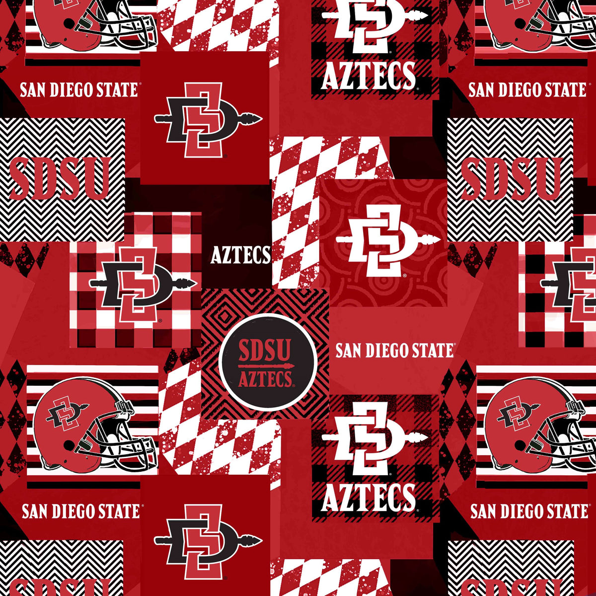 San Diego State University Collegiate Minky Geometric Pattern – Sykel ...