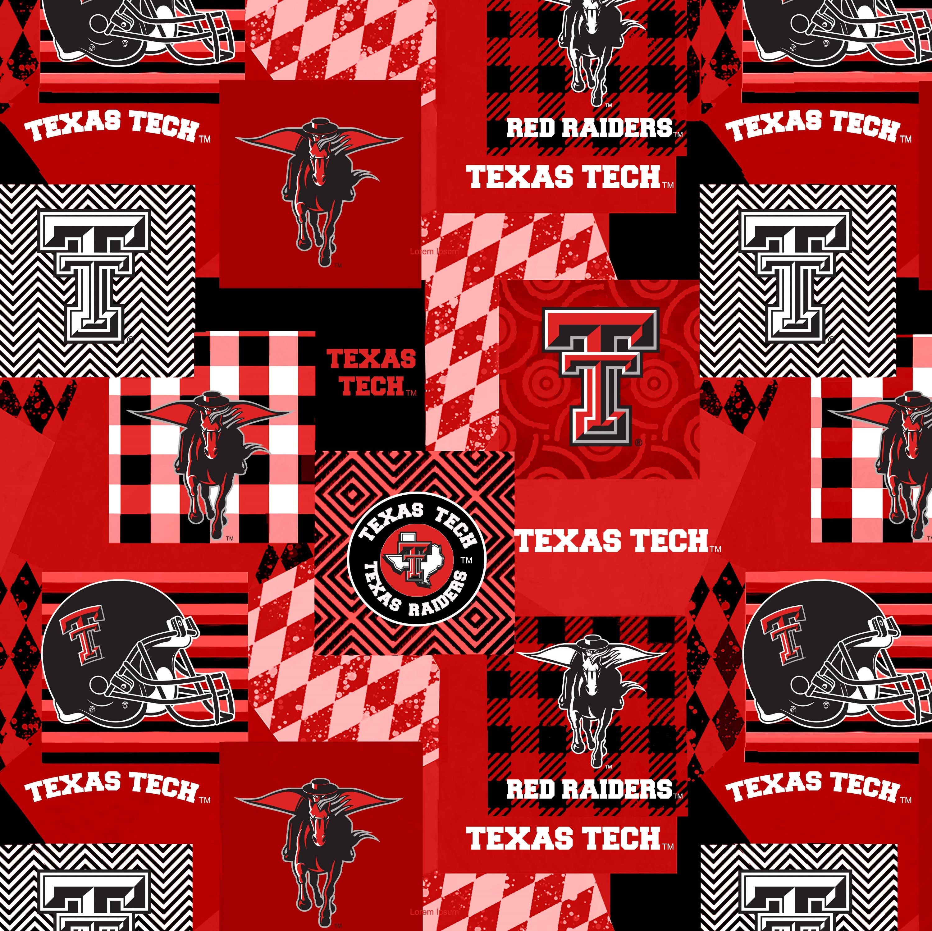 TEXAS TECH UNIVERSITY-Collegiate Minky Geo-100% Polyester-TT1367