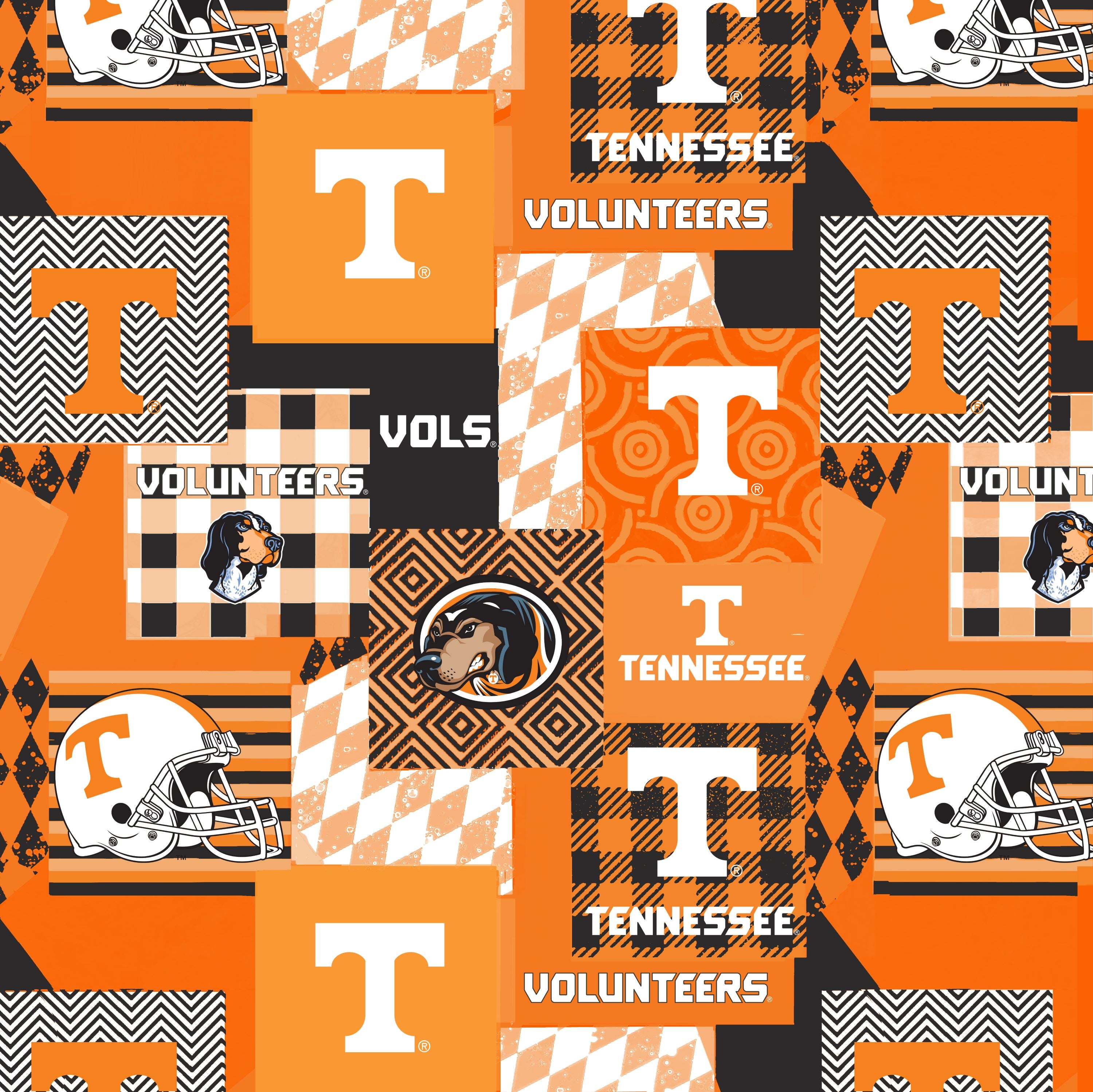 UNIVERSITY OF TENNESSEE-Collegiate Minky Geo-100% Polyester-TEN1367